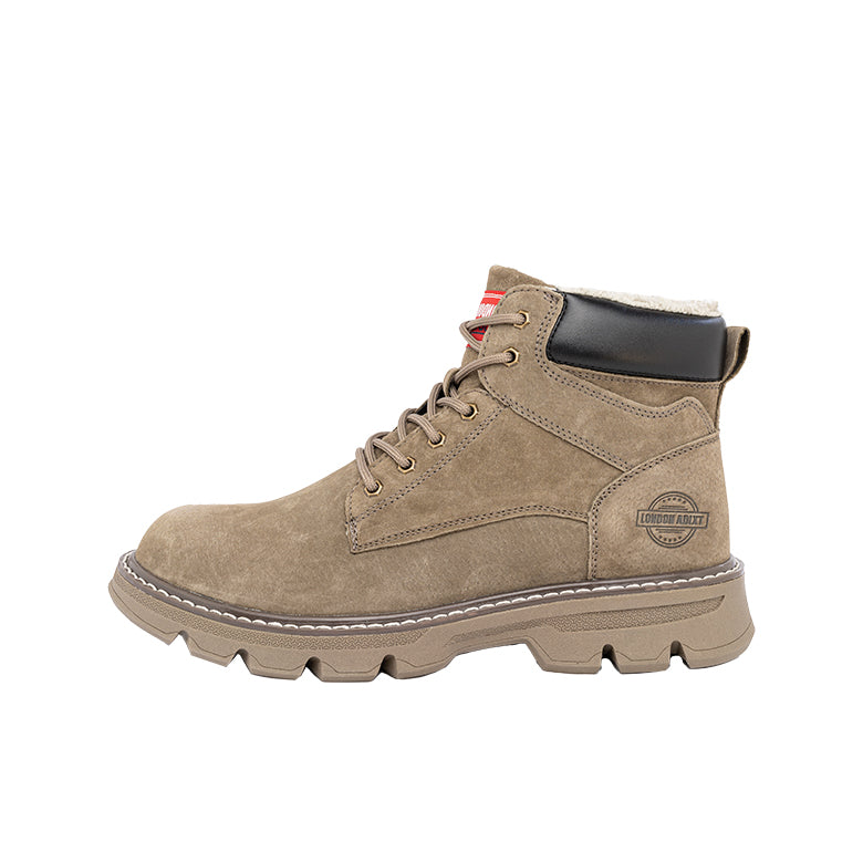 Botin de Cuero con Chiporro Alonso Khaki London Adixt – Komo2